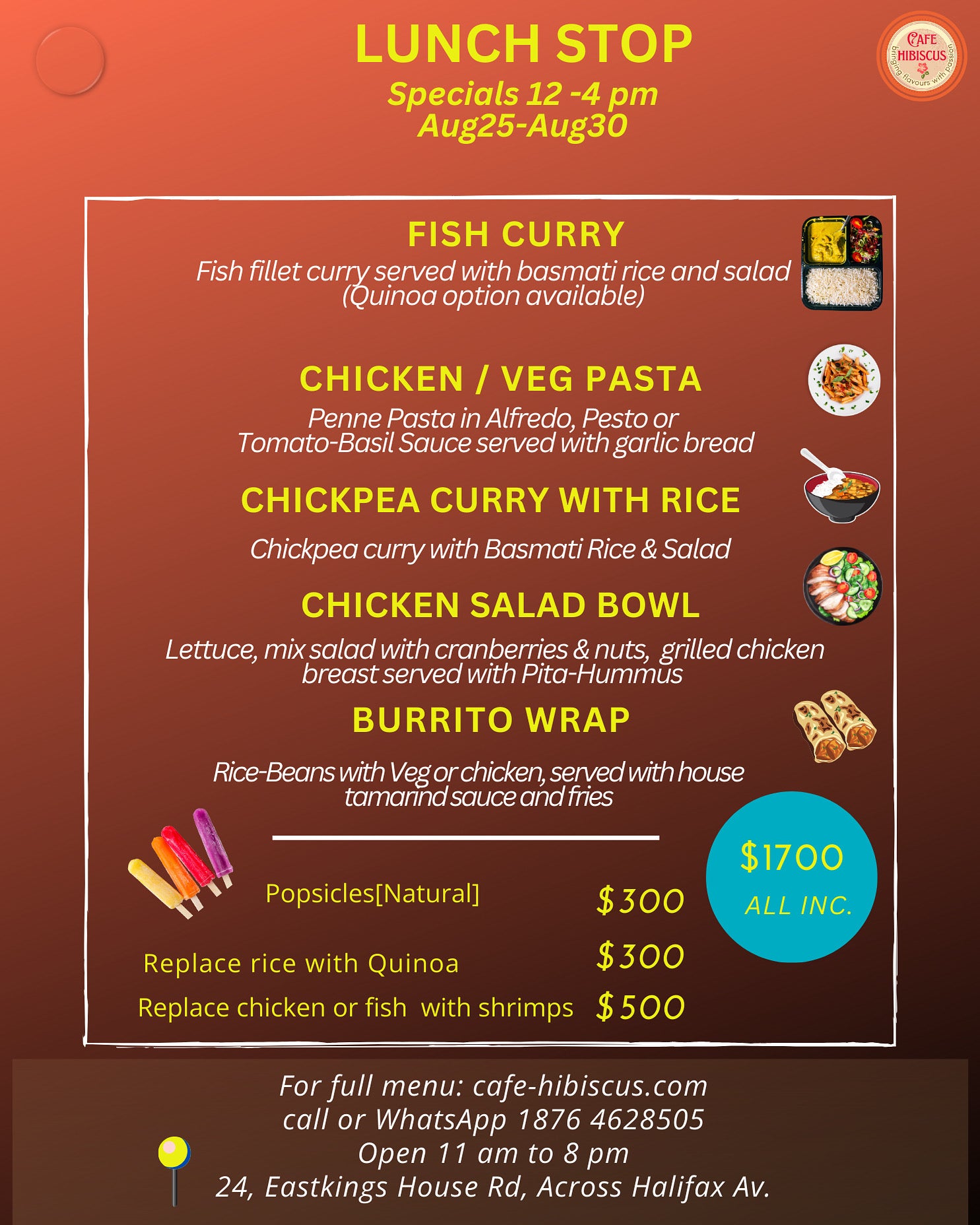 Lunch Specials Weekly – Cafe Hibiscus